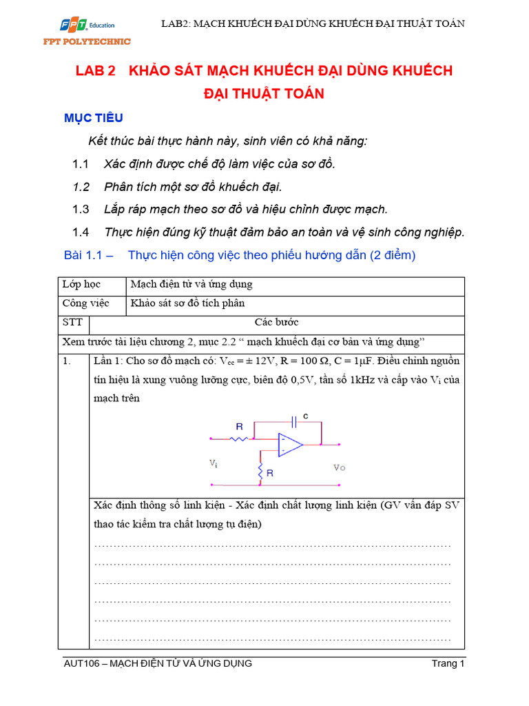 AUT106 Lab2 | PDF