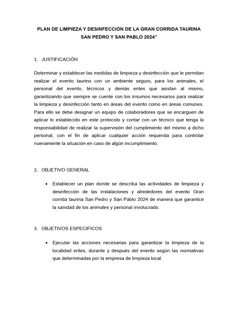 5. Plan de limpieza y desinfeccion | PDF | Residuos | Agua