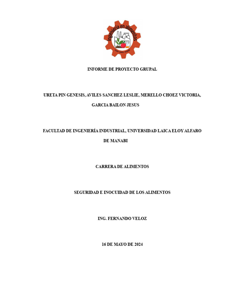 INFORME DE SEGURIDAD PROYECTO GRUPAL | PDF | café | Vino