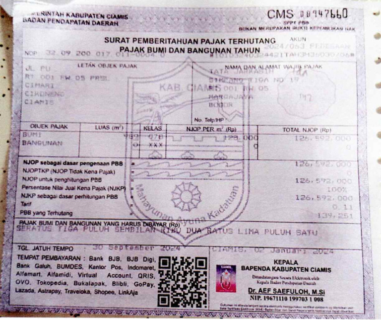 SPPT Ciamis20240606 - 10411307 | PDF