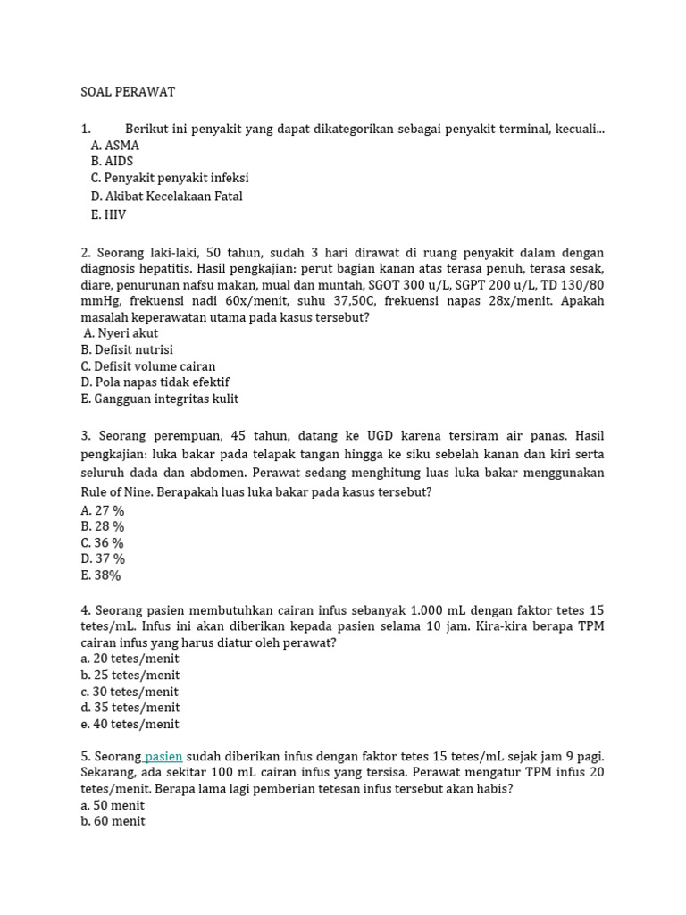 SOAL PERAWAT Fix | PDF