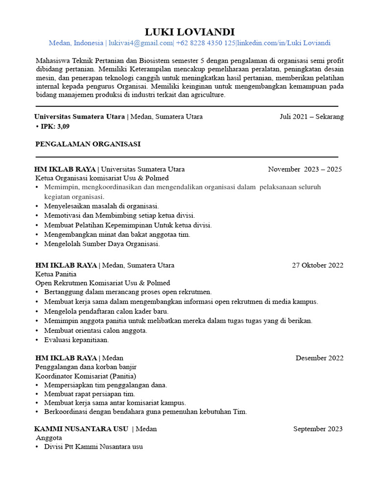 CV Luki Loviandi | PDF | Karier & Perkembangan