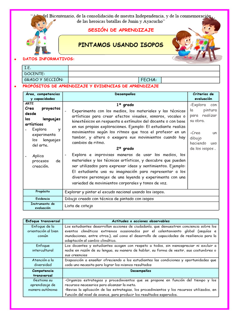 U4 S2 Sesion D5 Arte Pintamos Usando Isopos | PDF | Evaluación ... U4 S2 Sesion D5 Arte Pintamos Usando Isopos | PDF | Evaluación ...