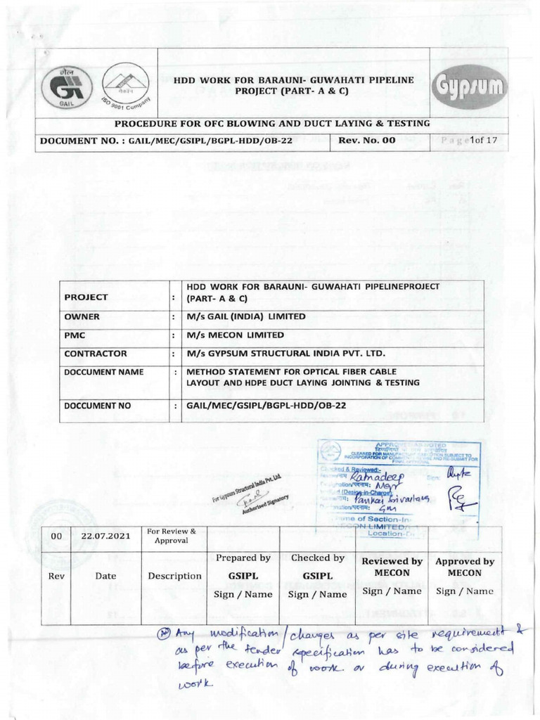 Ofc Job Procedure Gyspum - 0001 | PDF