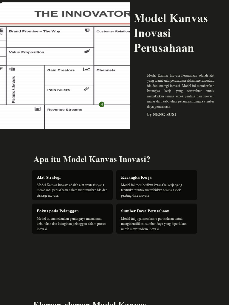 Model Kanvas Inovasi Perusahaan | PDF | Bisnis