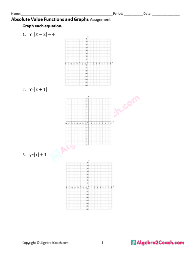2-5-Assignment-Absolute-Value-Functions-and-Graphs | Download Free PDF | Analysis | Mathematical ...