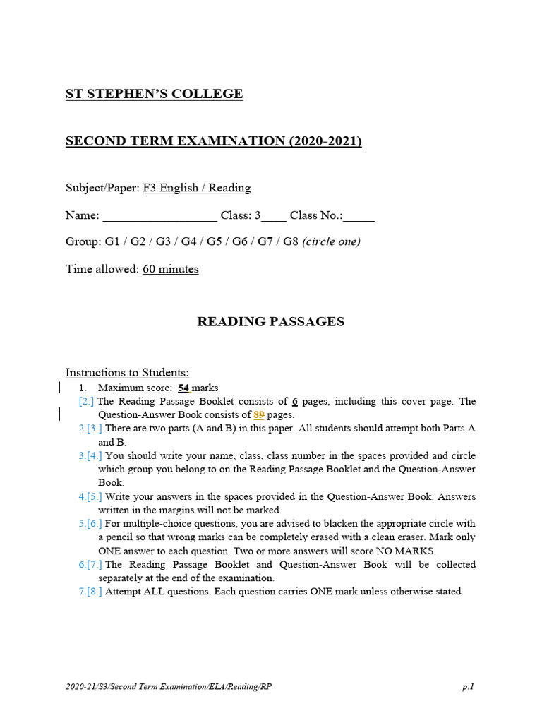 S3 - MLP - 20-21 - 2nd - Term - Exam - RP (3rd Draft) | PDF