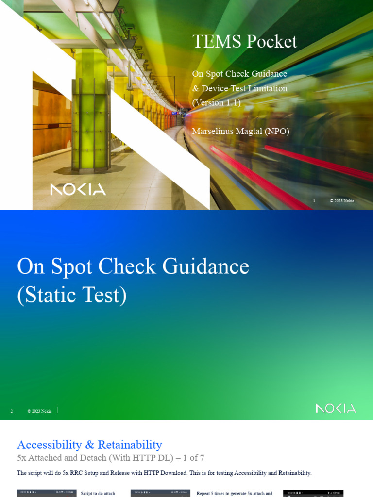TEMS Pocket DT Team Fast Check Initial Test and Need To Know v1.1 | PDF ...