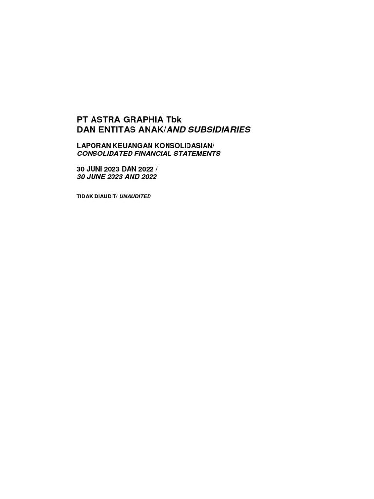 Astra Graphia Consolidated Financials 2023 | PDF | Dividend | Fixed Asset