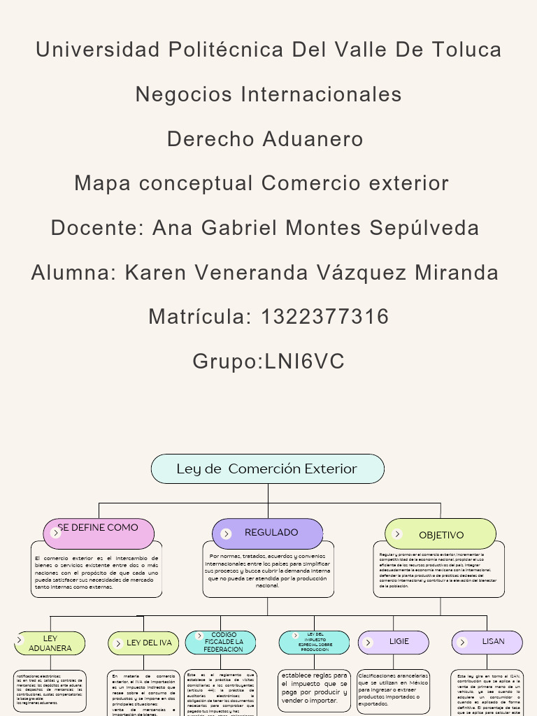 Mapa Conceptual Comercio Exterior | Descargar gratis PDF | El comercio internacional | aduana