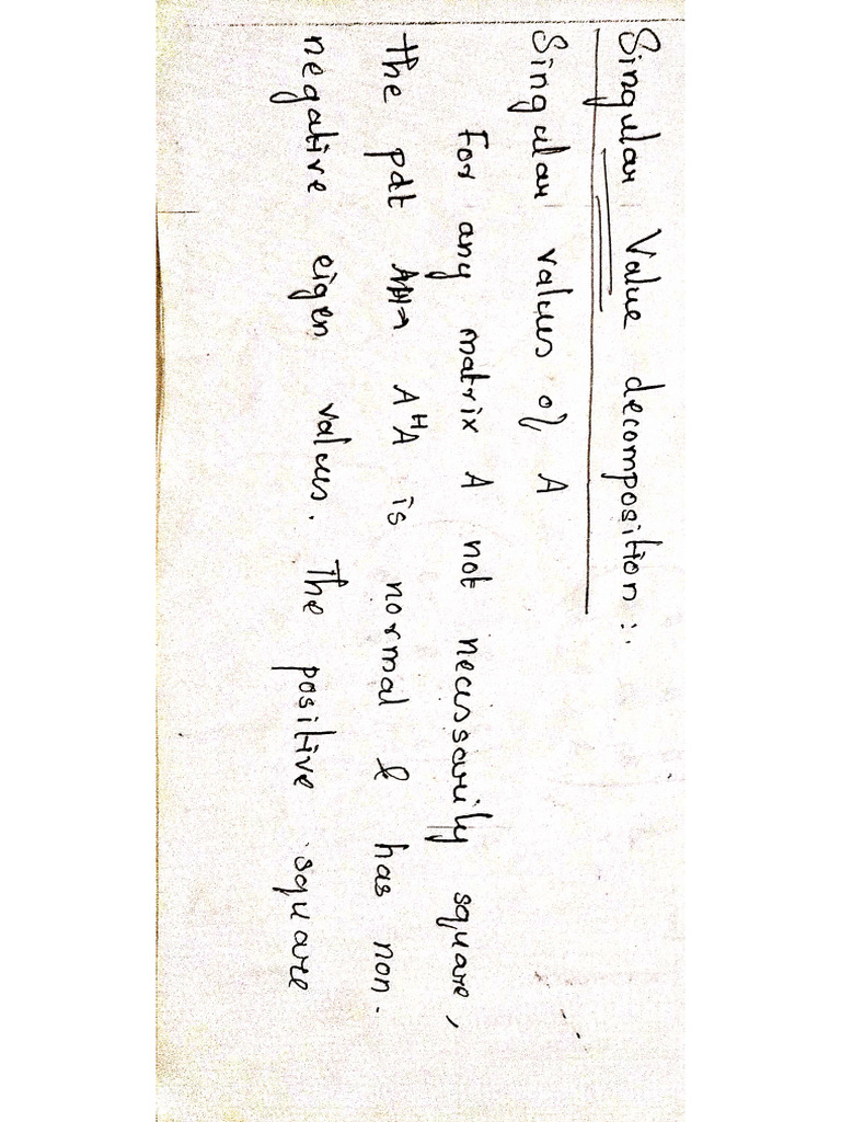 Singular Value Decomposition Notes Pdf