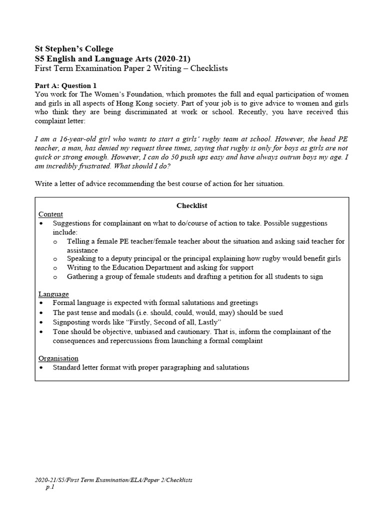 S5 - DSE - T1 - Paper2-Writing-Checklist (Third Draft) | PDF ...