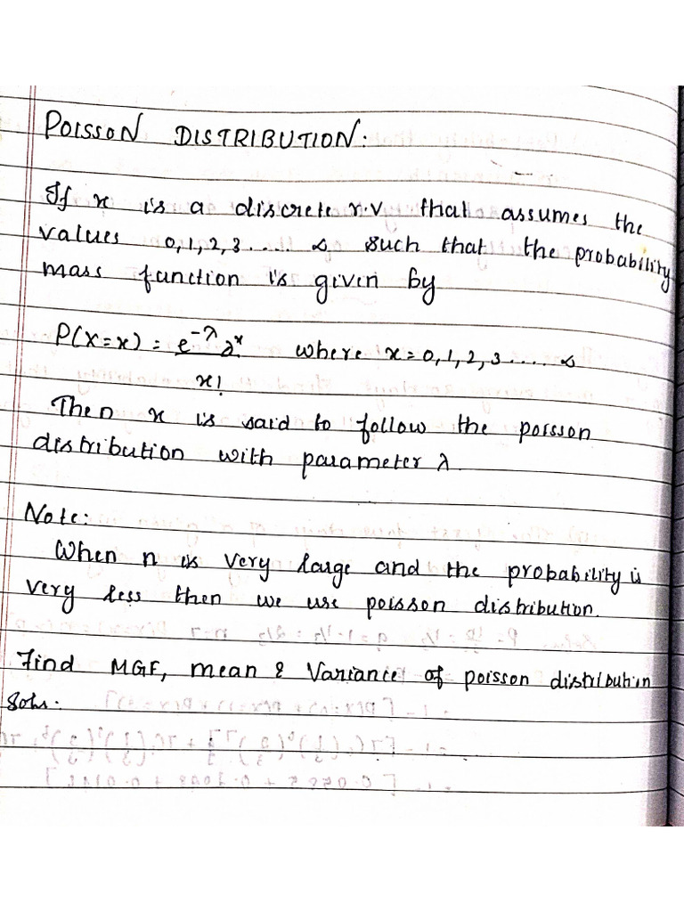 Poisson Distribution Notes | PDF