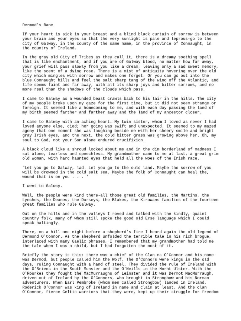 Howard, Robert Ervin - (Horror) - Dermod's Bane | PDF