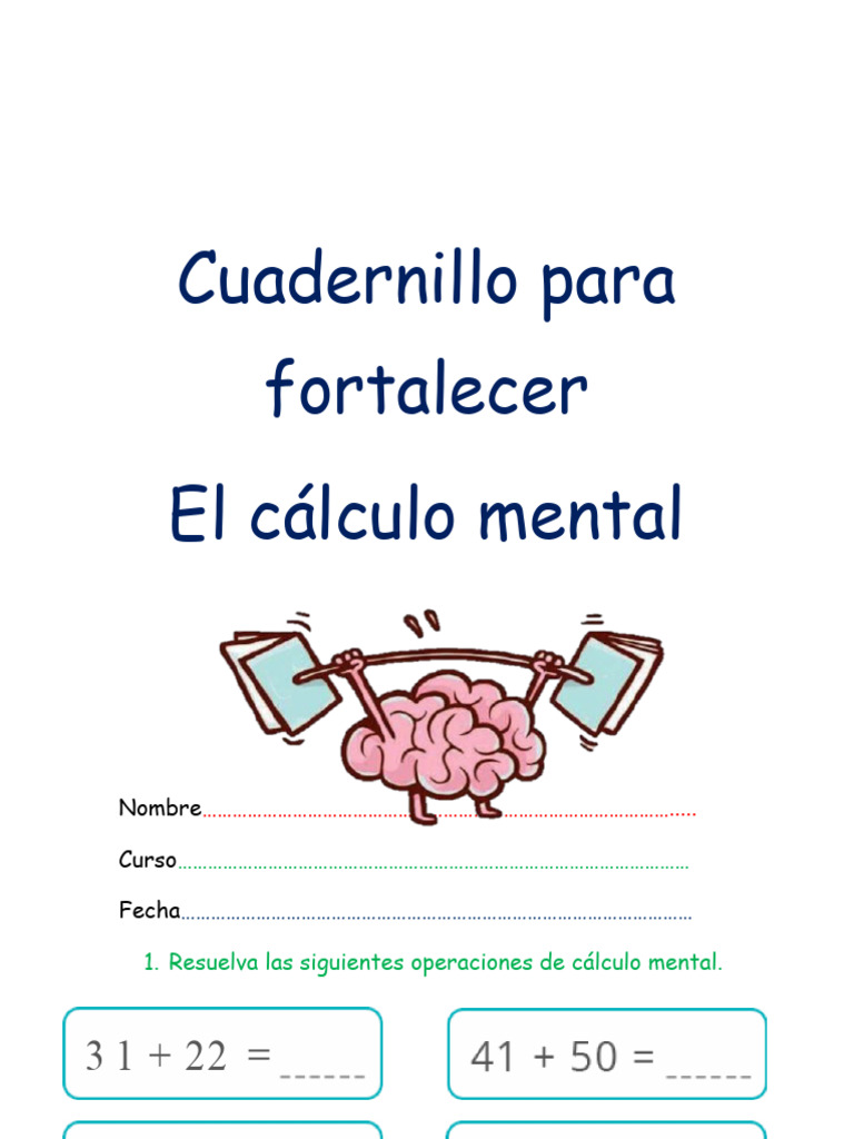 Cuadernillo de Cálculo Mental | PDF | Métodos y materiales de enseñanza