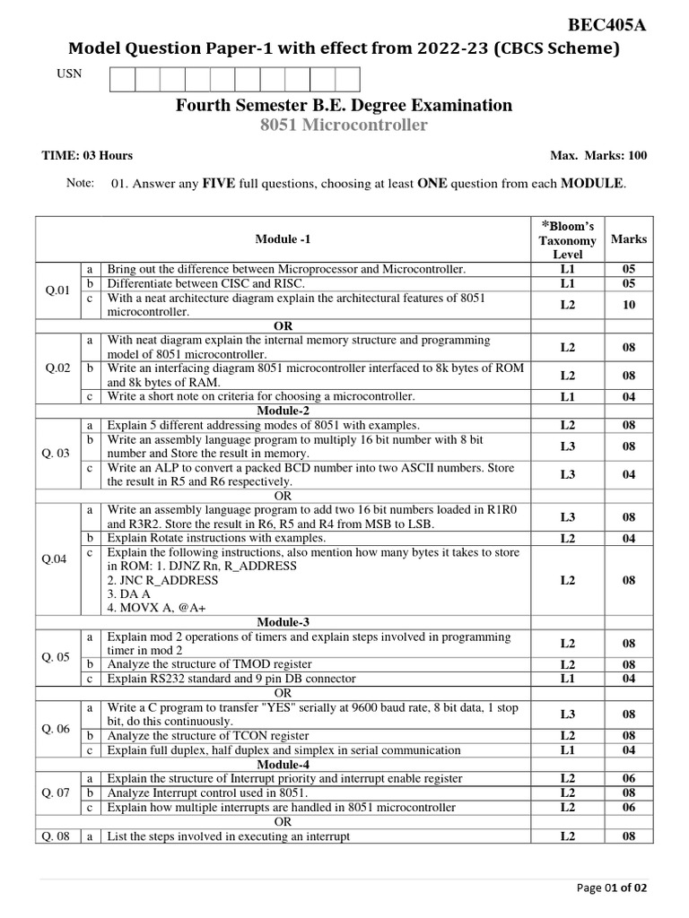 BEC405A | PDF | Microcontroller | Binary Coded Decimal