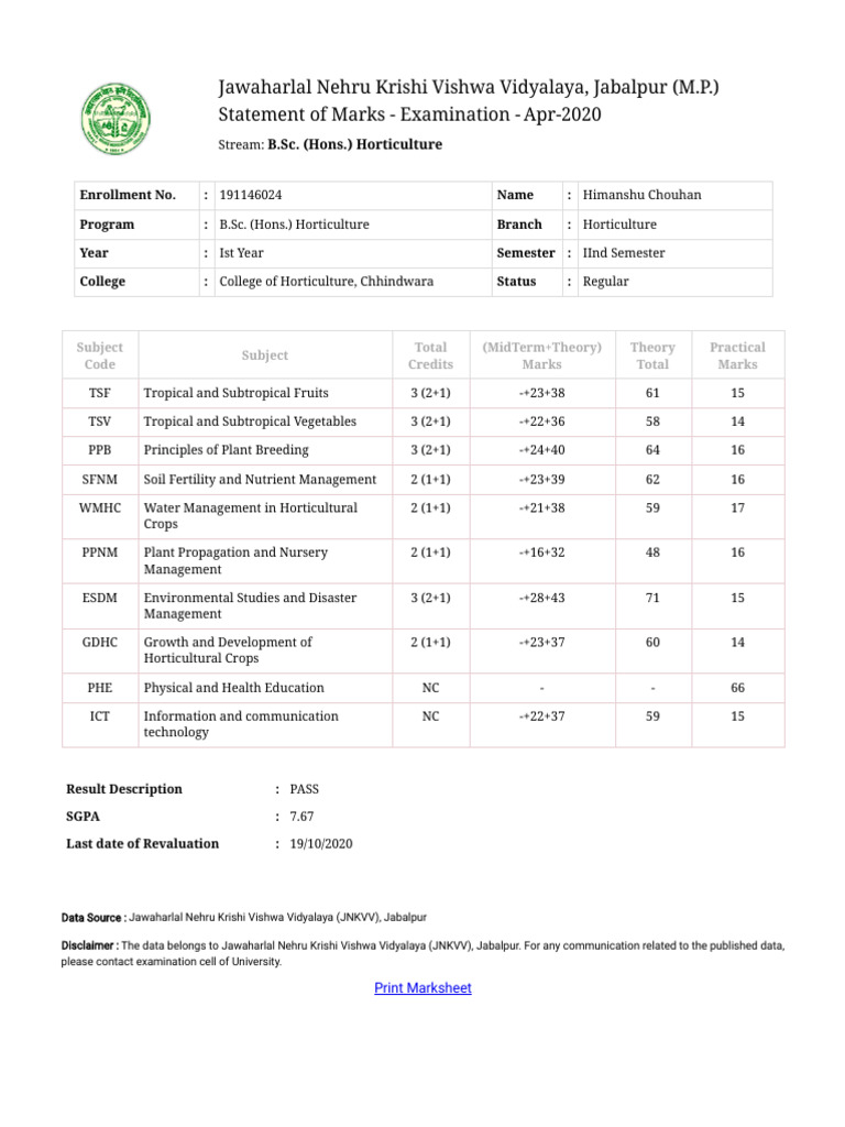 . JNKVV . 2nd Sem | PDF | Horticulture | Agriculture