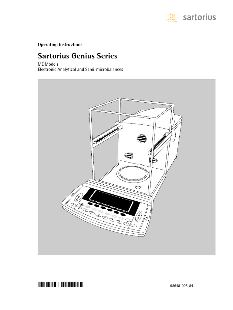 Sartorius Genius Series Balance Guide | PDF | Computer Keyboard | Ac ...