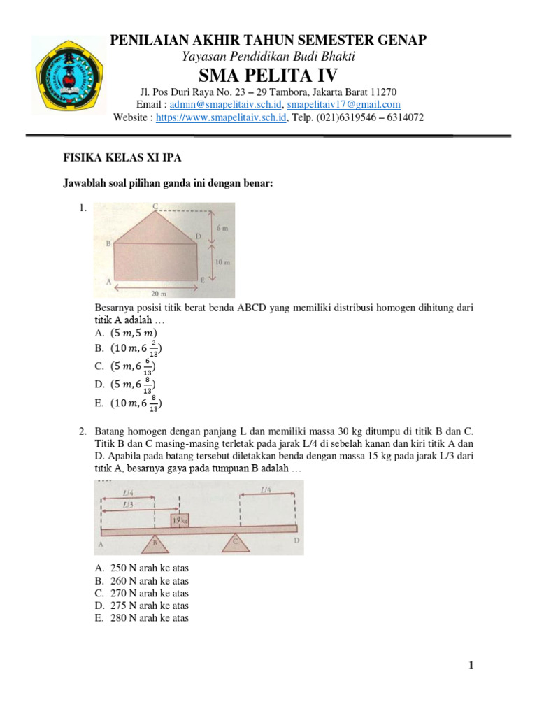 Soal Fisika Kelas XI IPA | PDF | Ilmu Sosial