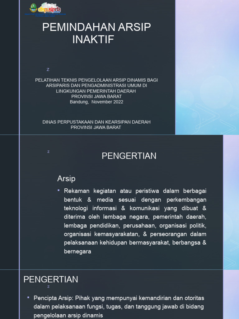 Materi Pemindahan Arsip - NANI 2022 REVISI Non Video | PDF | Kajian ...