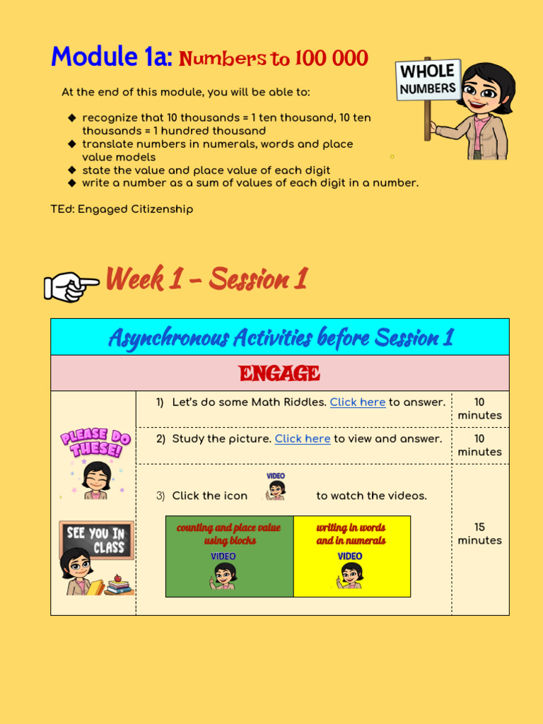 Grade 4 - Module 1a - Numbers To 100 000 | PDF | Computing
