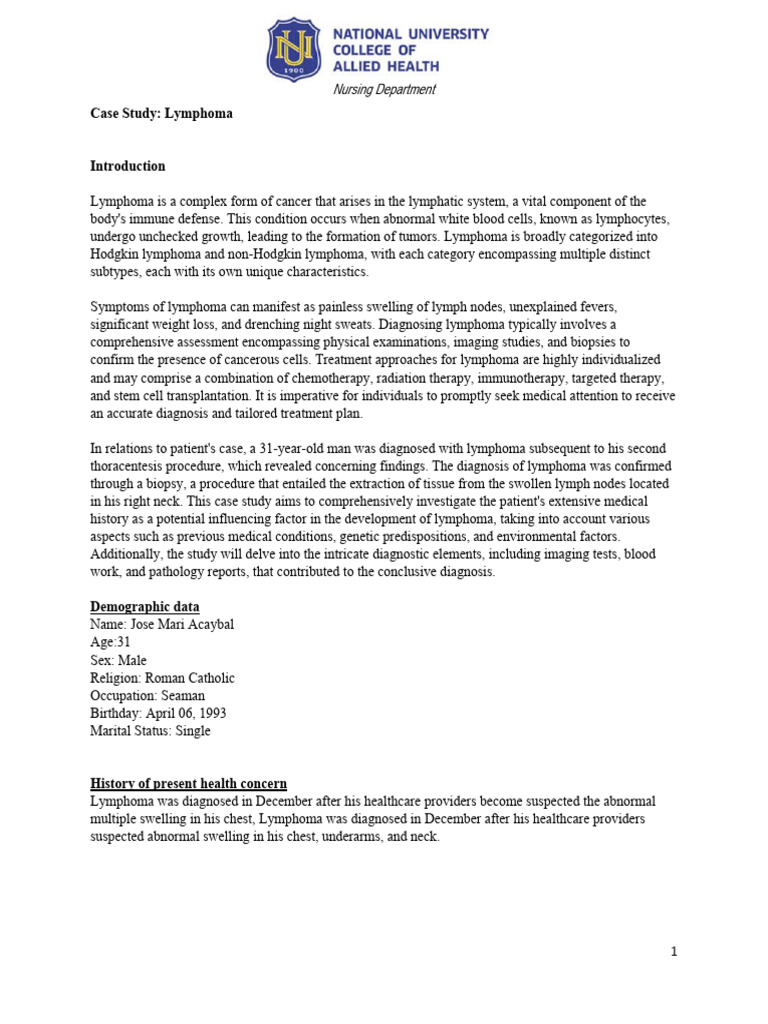 CNCP Format | PDF | Lymphoma | Cancer