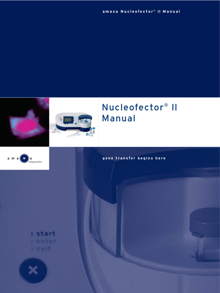 Amaxa Nucleofectorii | PDF | Transfection | Vector (Molecular Biology)