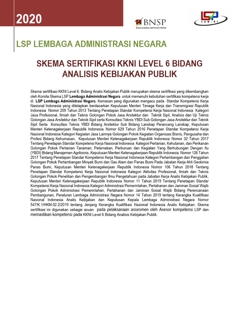 LSP Lan Skema Kkni Level 6 | PDF
