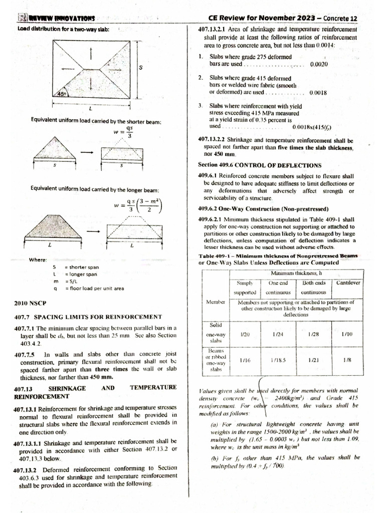 RCD One Way - Two Way Slab | PDF
