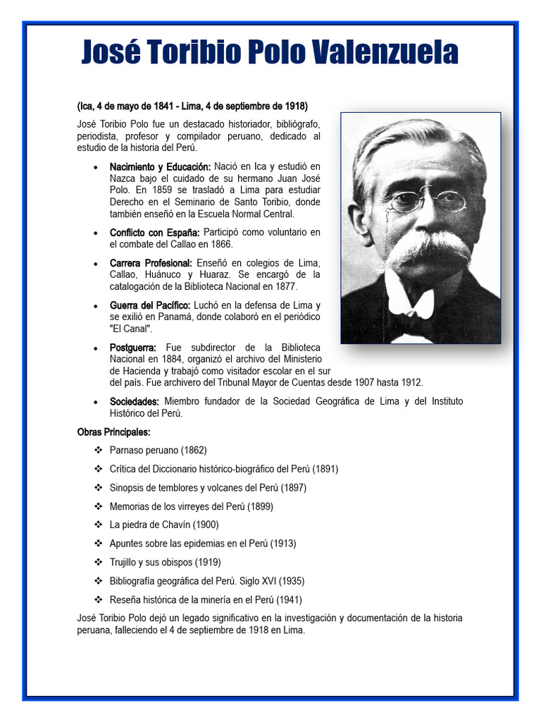 Biografia de Jose Toribio Polo | PDF | Religión y espiritualidad | Clásicos