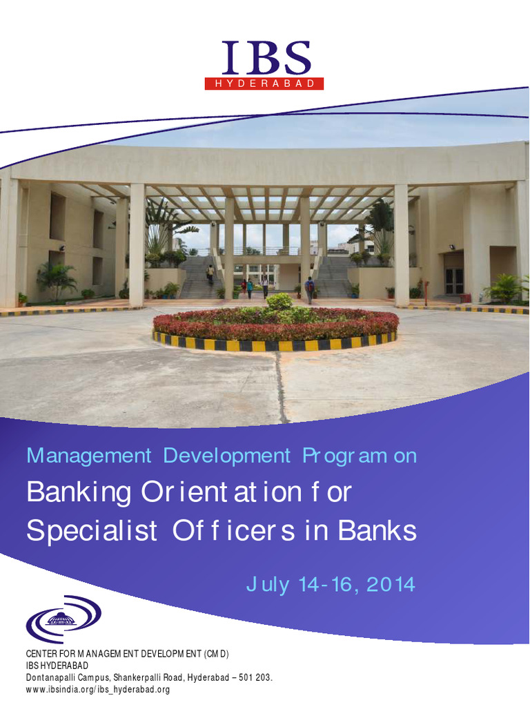 Banking Orientation For Specialist Officers in Banks | PDF | Business