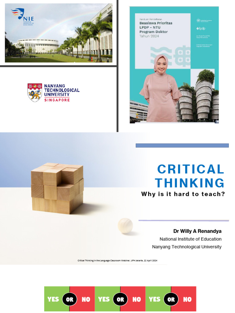 Critical Thinking - Why Is It Hard To Teach - UPH April 2024 | PDF ...