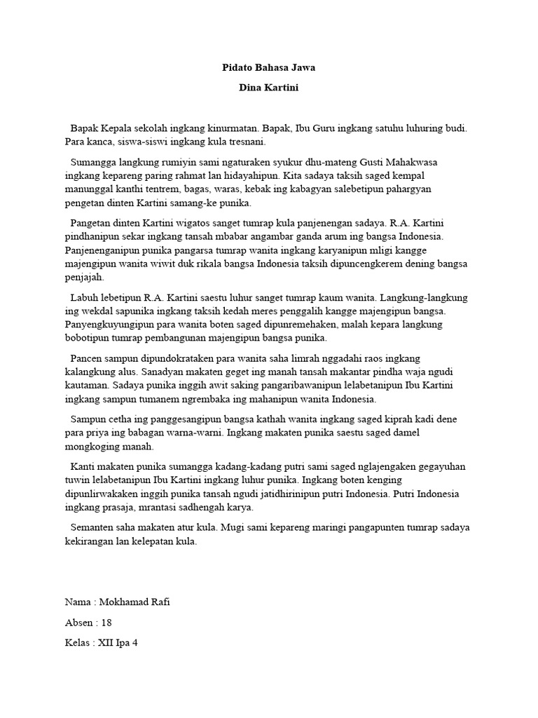 Pidato Bahasa Jawa | PDF