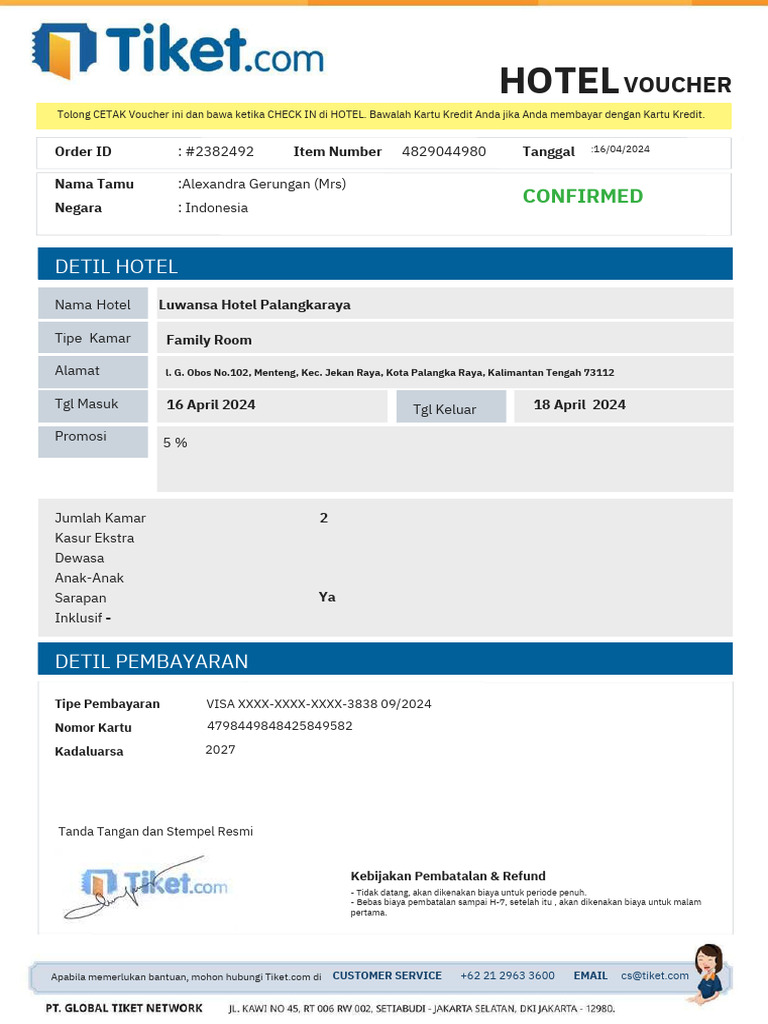 Electronic Ticket Voucher Receipt PDF | PDF