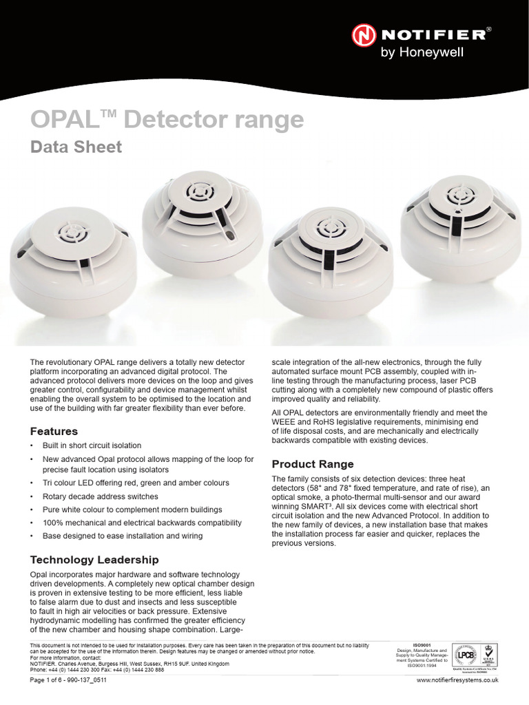 Advanced OPAL Detector Overview | PDF | Sensor | Light Emitting Diode