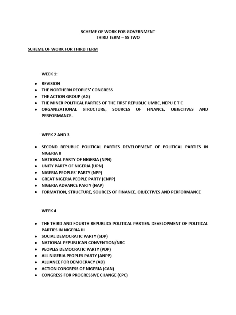 SS2 3RD Term Government 1 | PDF | Nigeria | Government