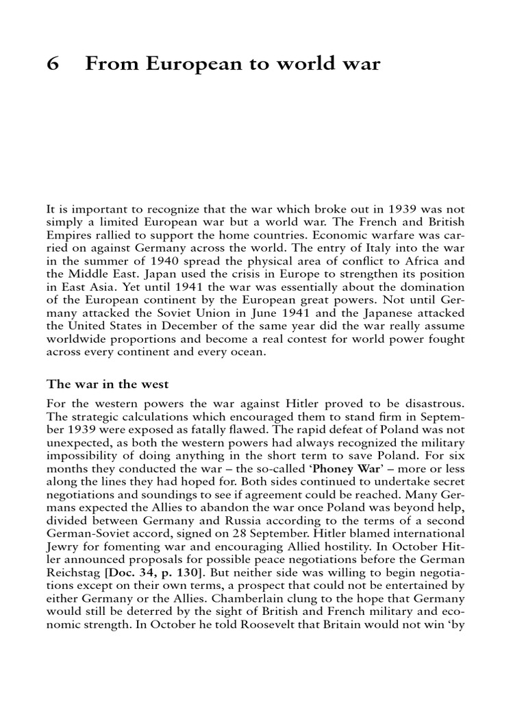 From European To World War | PDF | Operation Barbarossa | World Politics