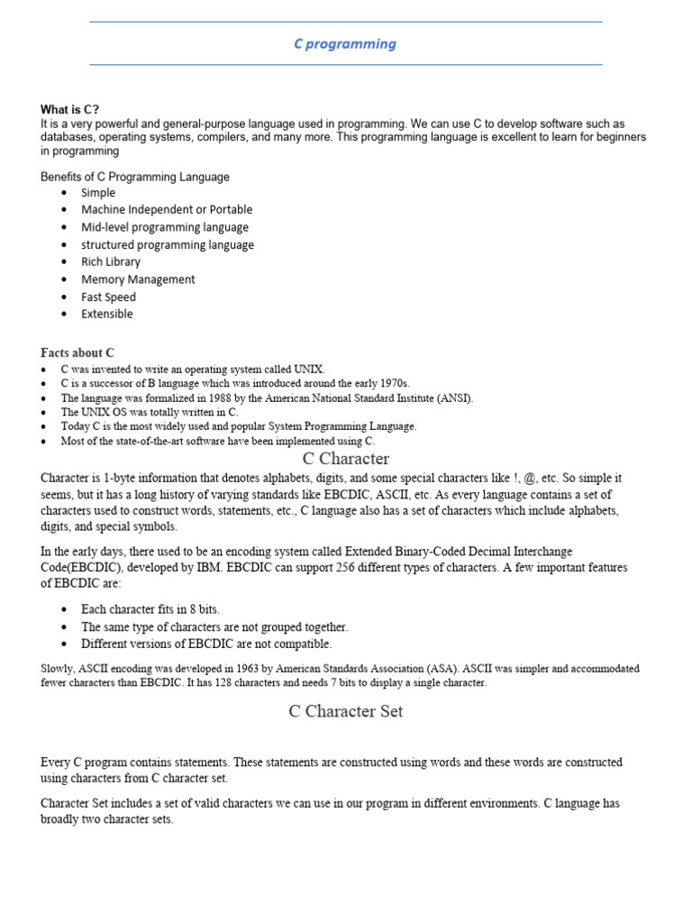 C Programming Notes Pdf Scope Computer Science Variable Computer Science 