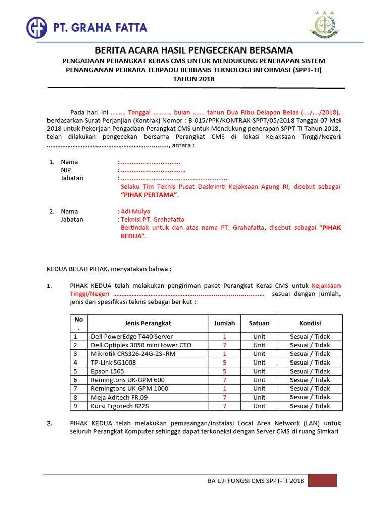 Draft BA Uji Fungsi CMS Edit-1 | PDF
