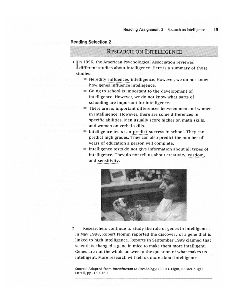 Reading Text Chapter 1 Reading Selection II | PDF