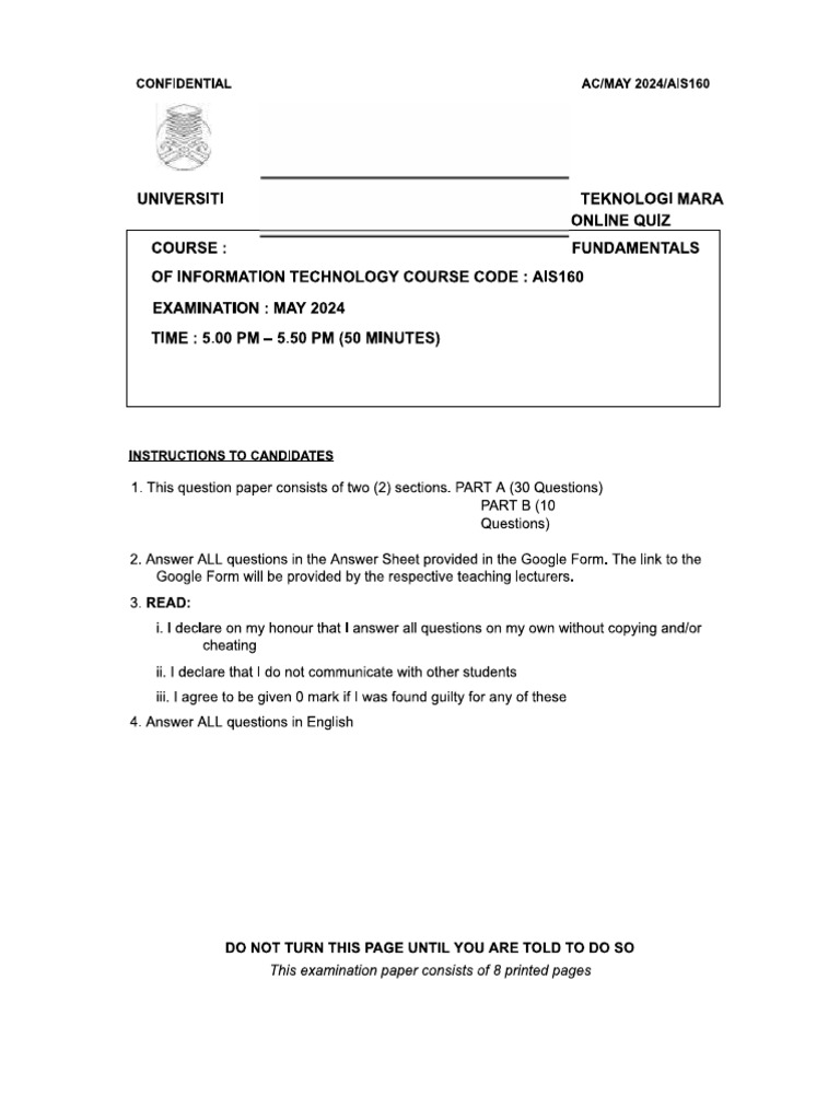 Ais Test 1 | PDF