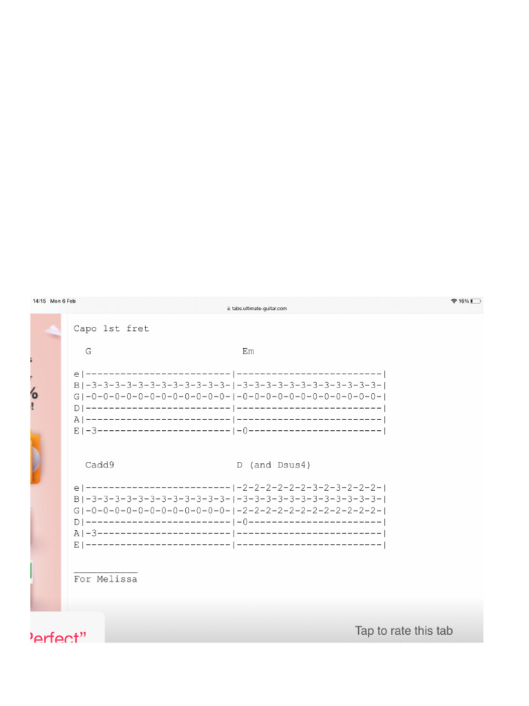 Ed Sheeran - Perfect (Chords) | PDF | Song Structure | Sound Recording
