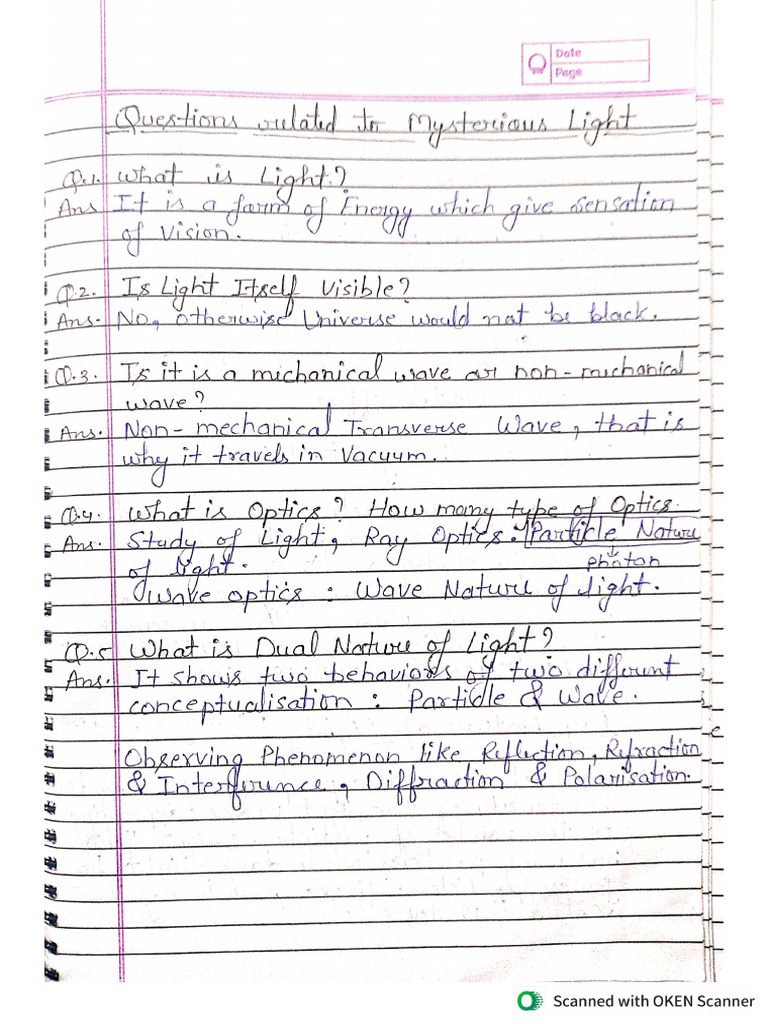 Chapter 1 Light | PDF