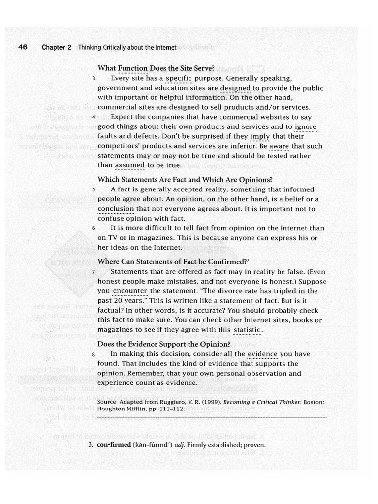 Reading Text Chapter 2 Reading Selection I | PDF