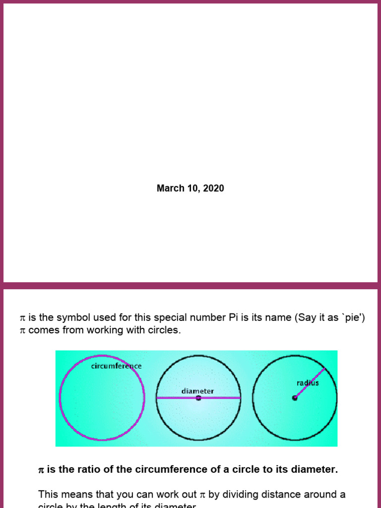 Q3W5Area and Circumference of A Circle | PDF | Pi | Area