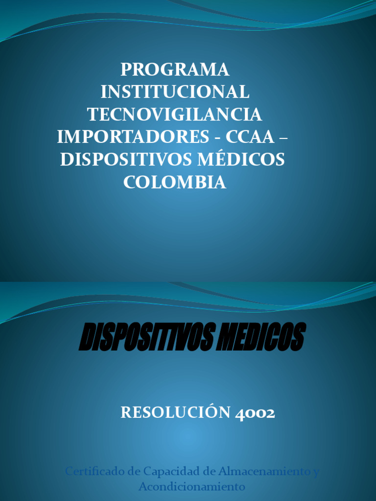 Programa tecnovigilancia CCAA | PDF | Dispositivo médico