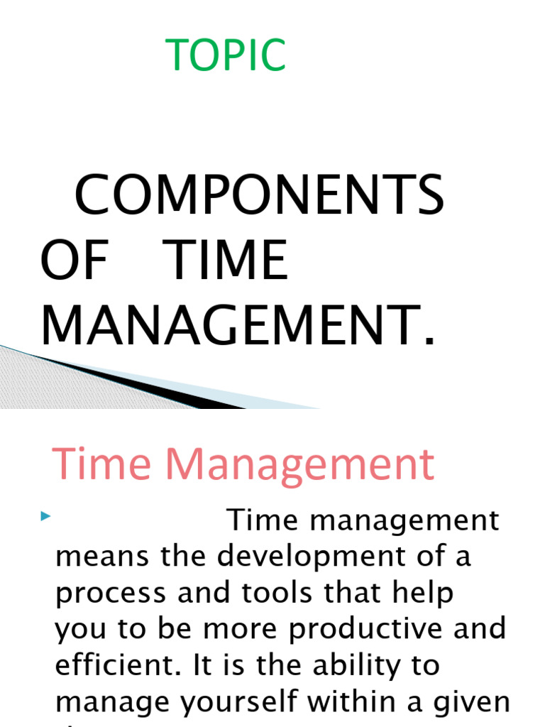Components of Time Management | PDF