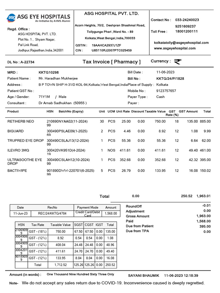 Pharmacy Bill | Download Free PDF | Value Added Tax | Trade