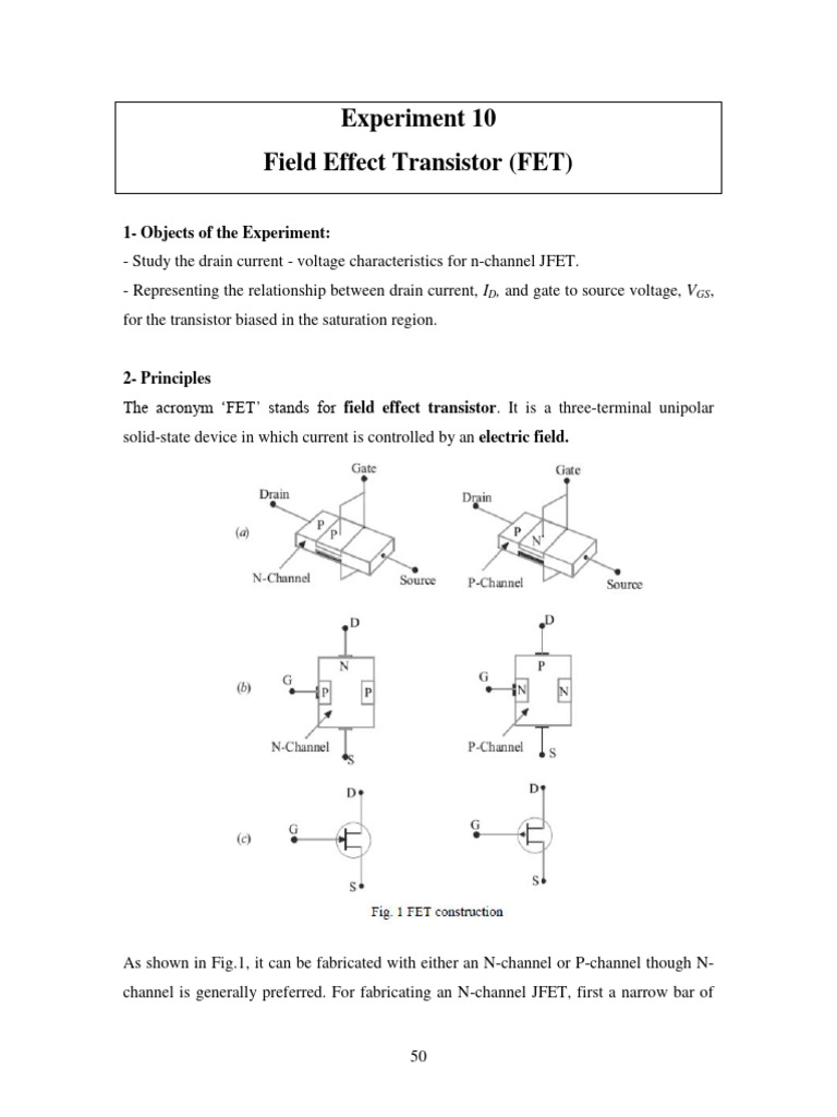 Exp 8 | PDF | Field Effect Transistor | P–N Junction