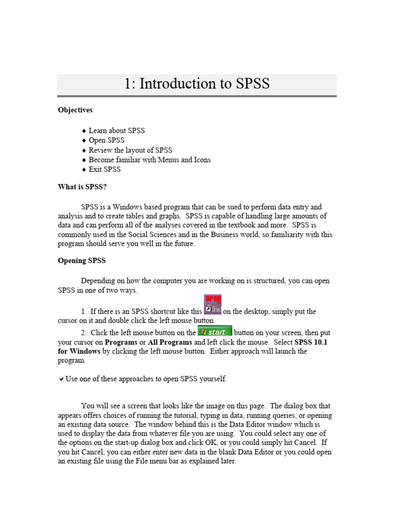 SPSSChapter 1 | PDF | Spss | Menu (Computing)